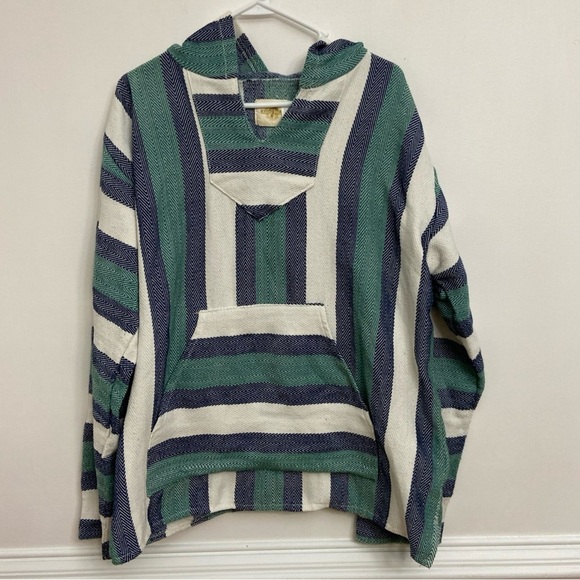 Earth Ragz | Shirts | Earth Ragz Pullover Baja Hoodie Sz Xl Blue Green ...